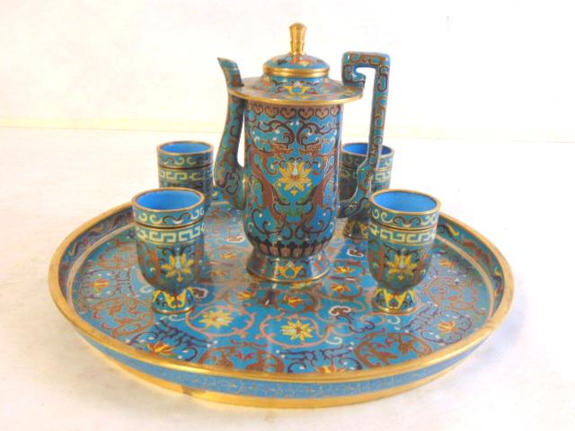 Vintage Chinese Cloisonne Tea Set