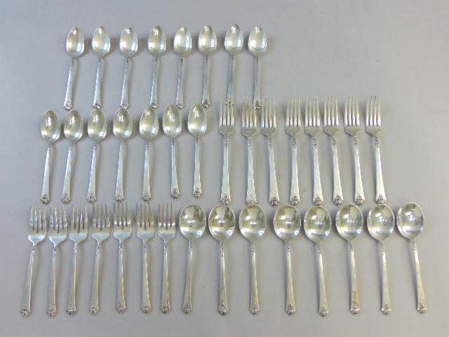Royal Crest Sterling Silver Castle Rose Flatware Set