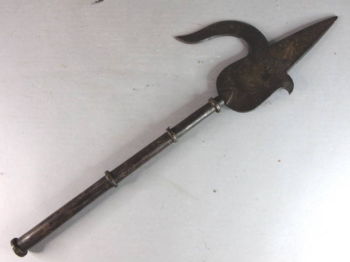 Vintage Estate Decorative Iron Guisarme Spear Head