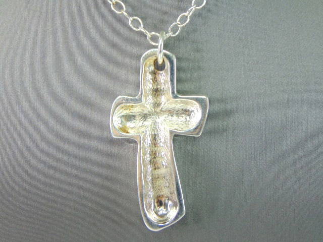 Womens Vintage Estate Fine Silver Cross Necklace Auction