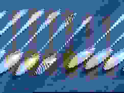 Five Antique Sterling Silver Souvenir Teaspoons & Fork Auction