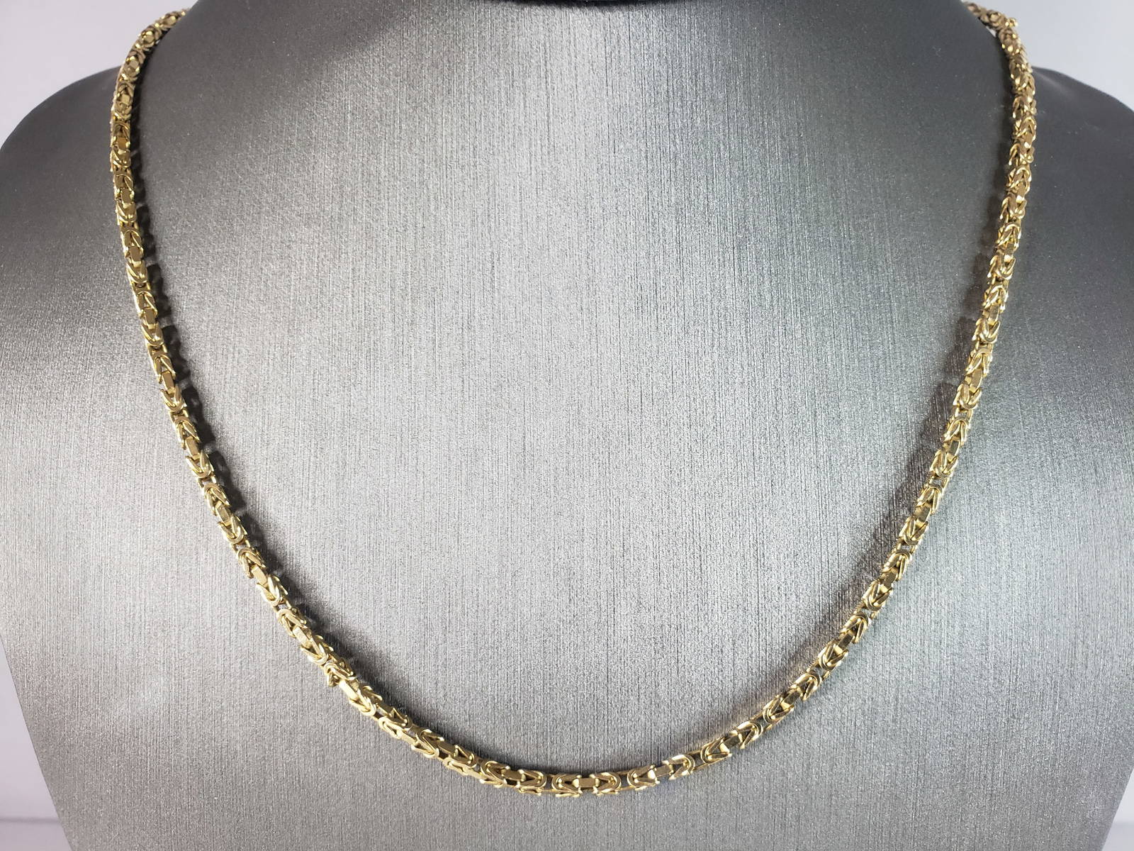 Vintage Estate 14k Gold Byzantine Chain Link Necklace Auction