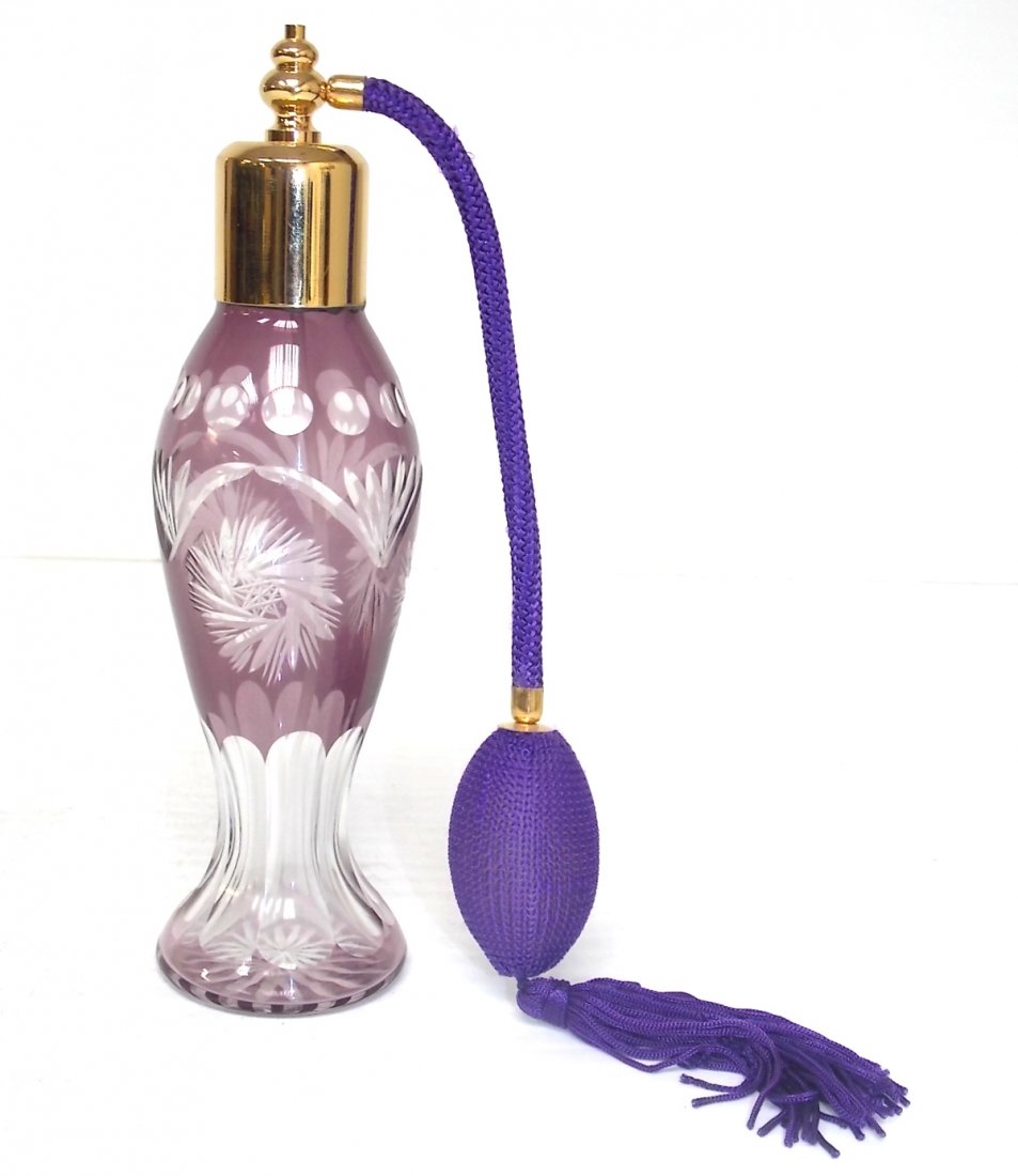PURPLE CUT CRYSTAL PERFUME BOTTLE W/ ATOMIZER - Feb 15, 2013 | Jake ...