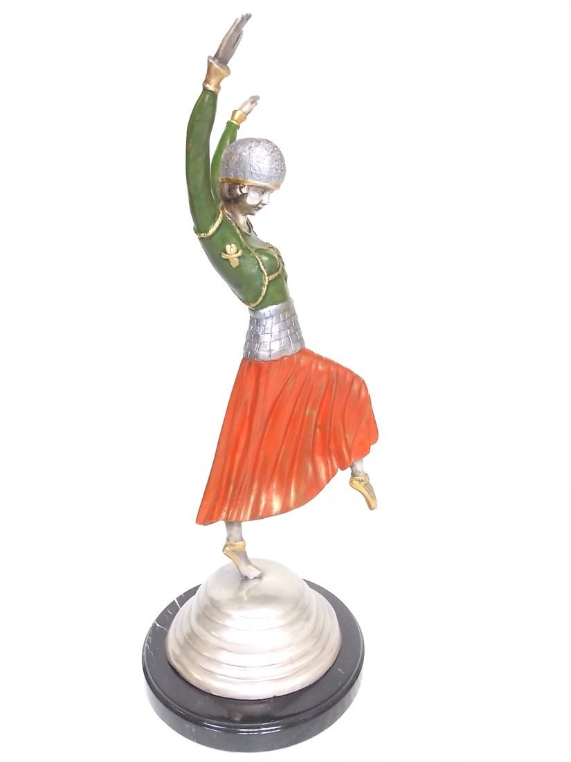 DECORATIVE ART DECO GYPSY DANCER BRONZE STATUE