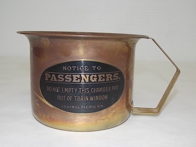 CENTRAL PACIFIC RAILROAD TRAIN BRASS ? CHAMBER POT