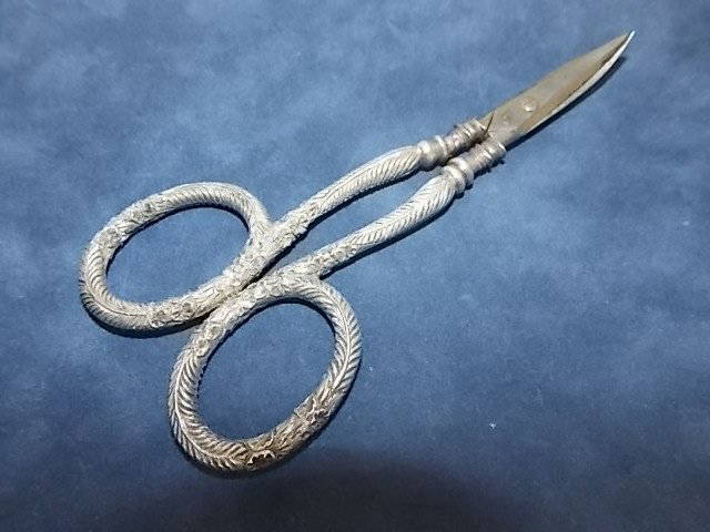 Antique Sterling Silver ? German Sewing Scissors