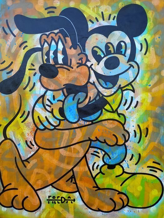 For Auction: FREDA PEOPLE - THREE EYED MICKEY - ORIGINAL CANVAS (#0045 ...
