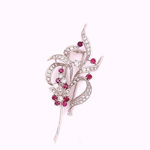 Ruby And Diamond Brooch