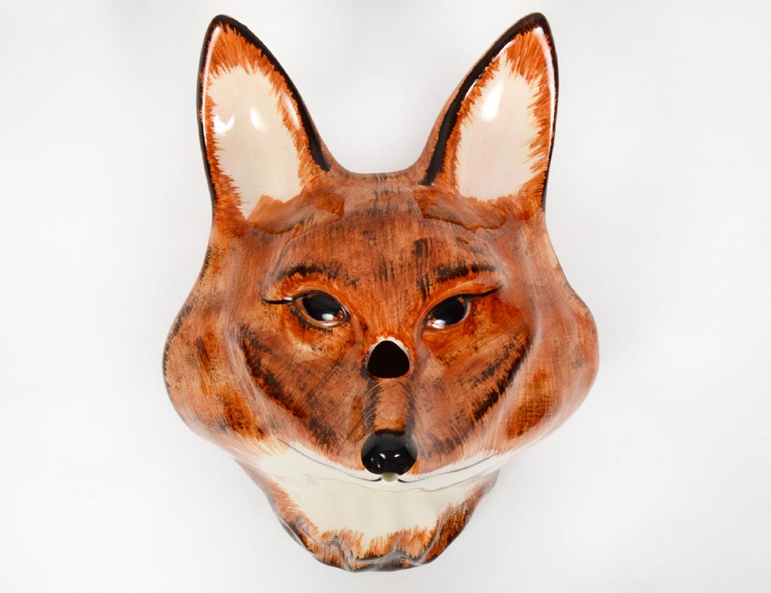 ENGLISH CERAMIC FOX-HEAD STRING DISPENSER