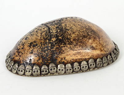 Antique Tibetan Kapala Sacred Human Skull Cap,