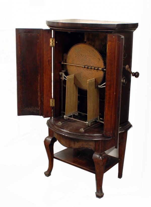 1265: REGINA FLOOR MODEL UPRIGHT MUSIC BOX