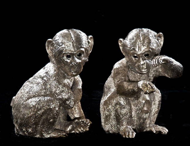 Pair Of Silver Clad Monkeys