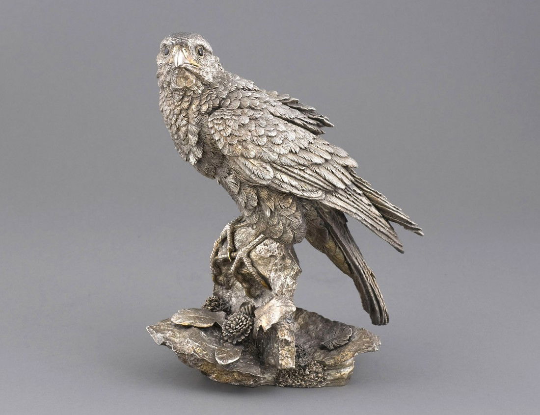 Silver Clad Figure Of A Hawk