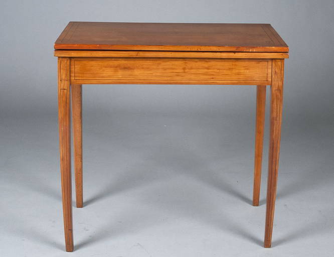 Biedermeier Ebony Inlaid Cherrywood Game Table