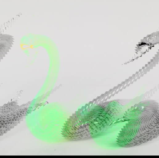 Two Vintage Italian Murano Glass Birds, With The Murano Glass Stickers ...