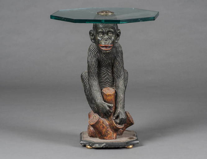 CARVED WOOD MONKEY TABLE - Apr 23, 2013 | AGOPB in FL