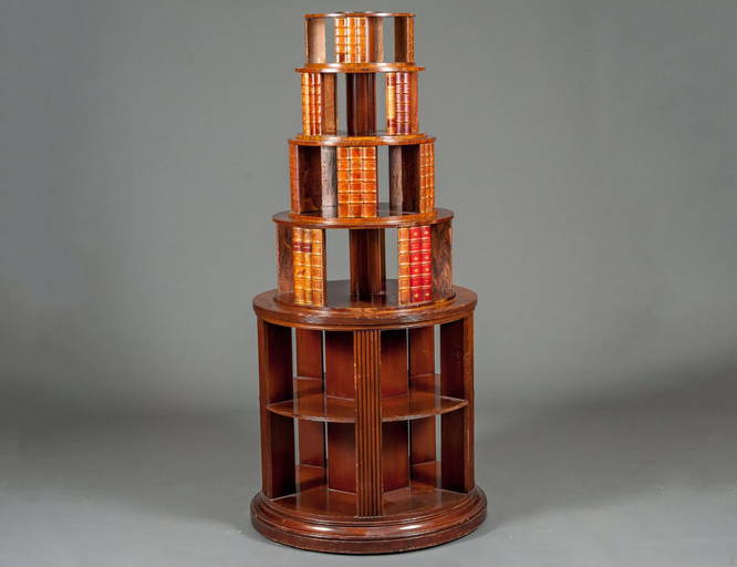 Rare Regency Revolving Bookcase