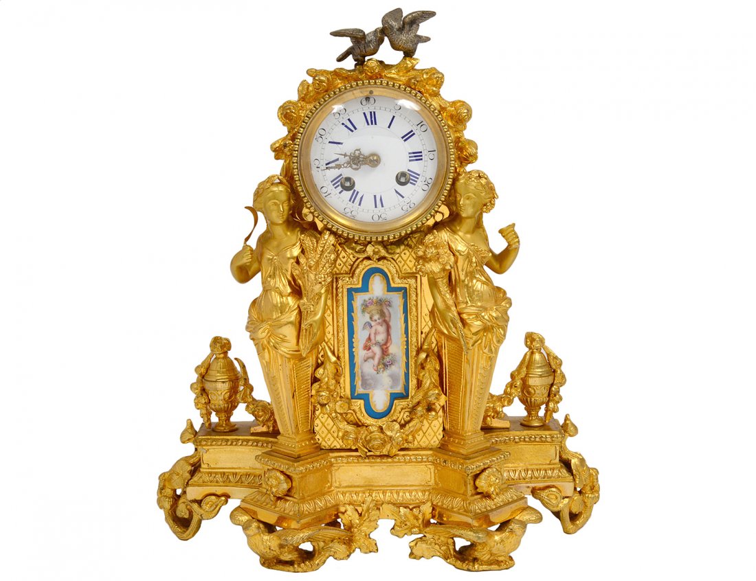 LOUIS XV STYLE GILT BRONZE AND PORCELAIN MANTEL CLOCK - Oct 27, 2014 ...