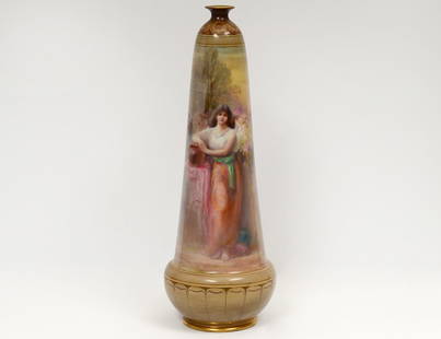 Doulton Burslem Pottery 11" Peacock Vase