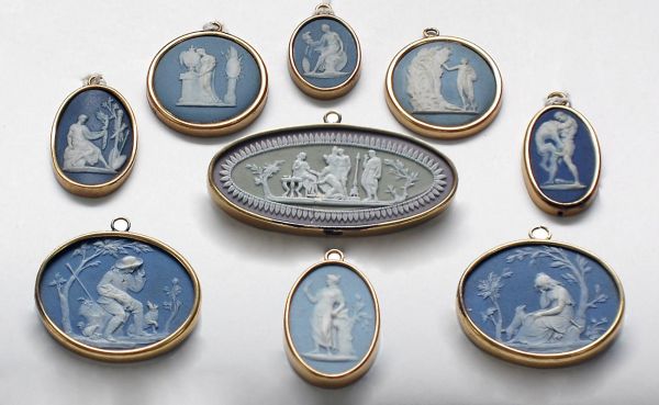 137: Nine English Wedgwood Jasperware Miniature Cameos