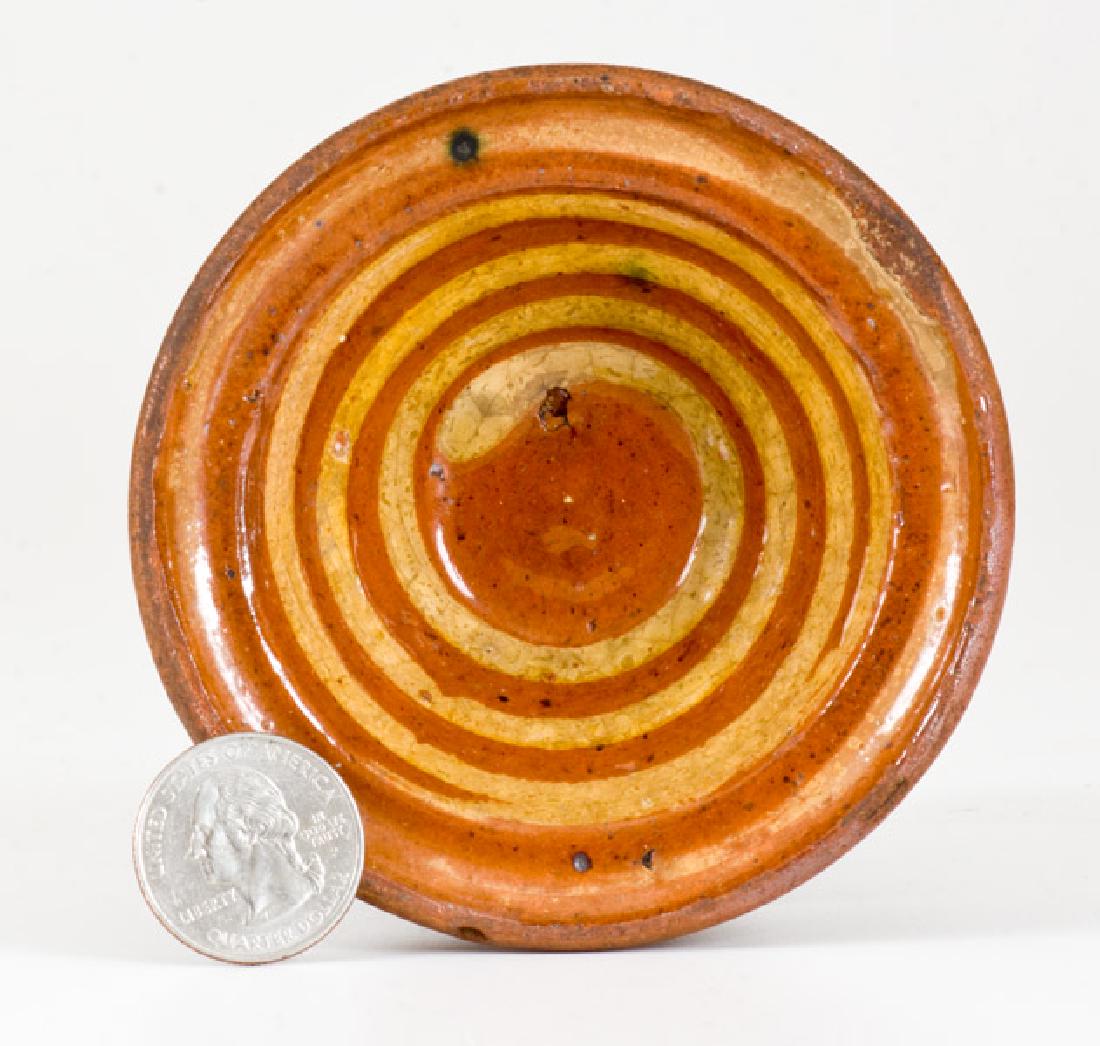 Very Unusual Miniature Redware Bowl for "Miss Jane