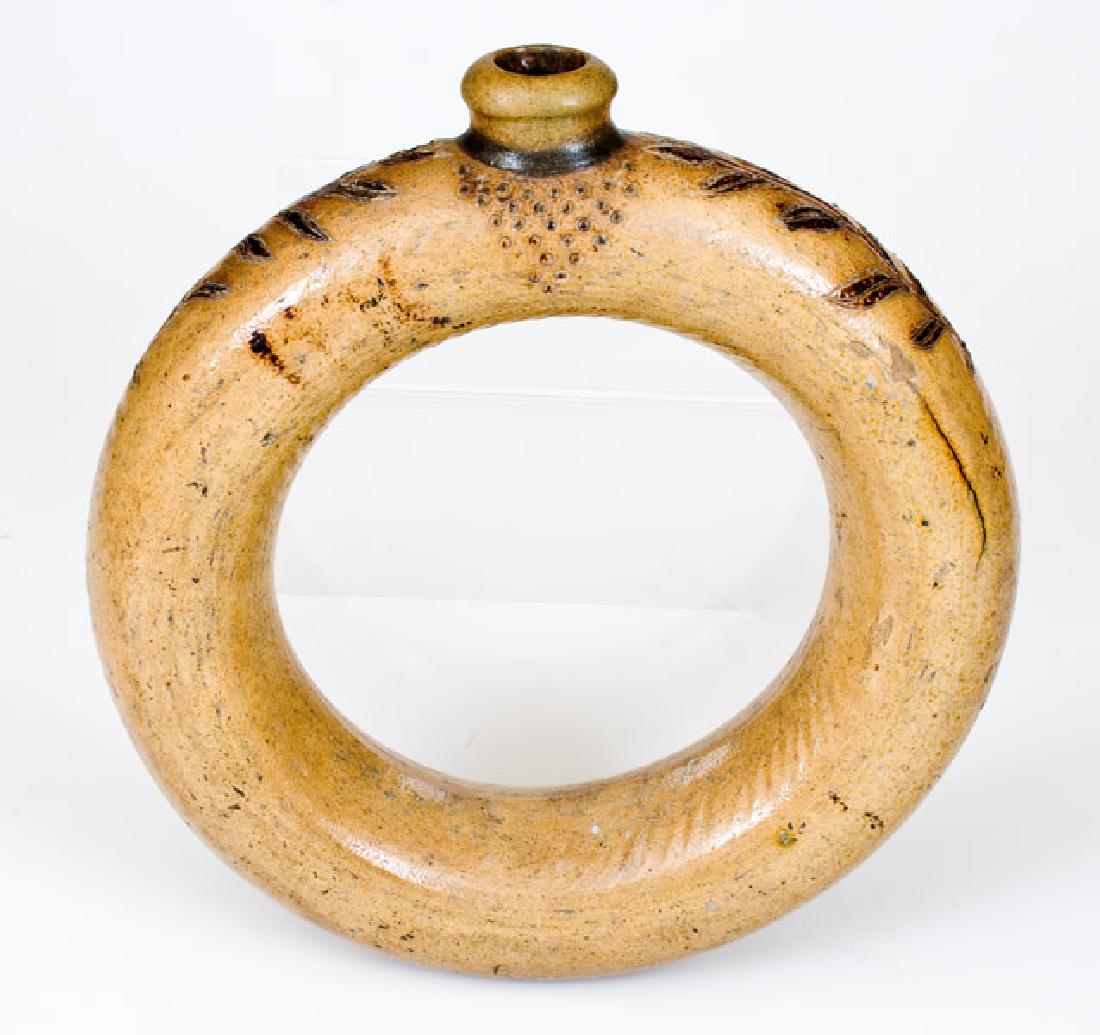 Rare Stoneware Ring Jug w/ Incised and Impressed