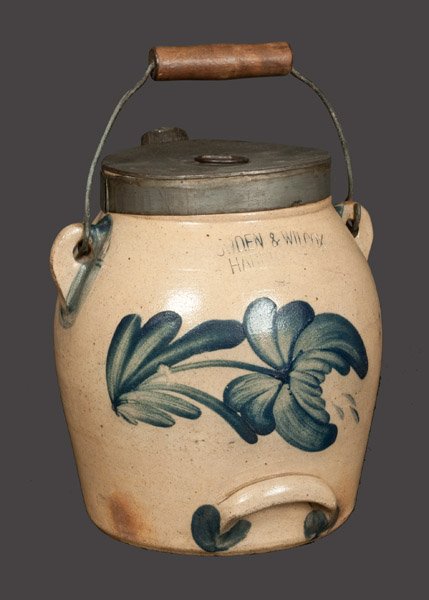 Cowden & Wilcox Stoneware Batter Pail with Floral