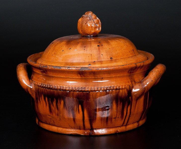Unusual Redware Lidded Pot with Pea Pod Finial on Lid - Oct 25, 2014 ...