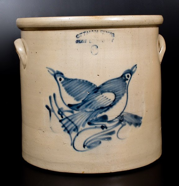 6 Gal. OTTMAN BROS. / FORT EDWARD, NY Stoneware Crock