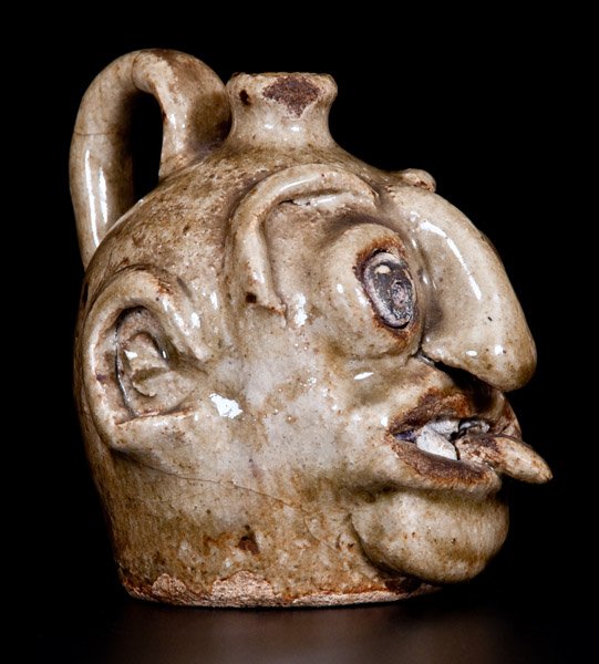 Outstanding Edgefield Stoneware Face Jug with