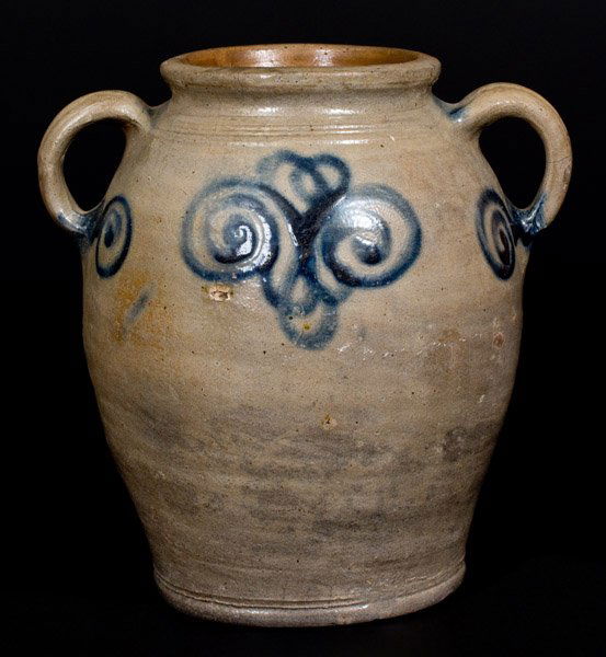 Scarce 18th Century Stoneware Jar w/ Watch Spring