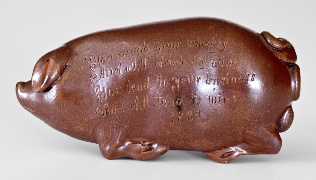 Very Rare Anna Pottery Stoneware Pig Flask w/ Inscribed - Jul 16, 2016 ...