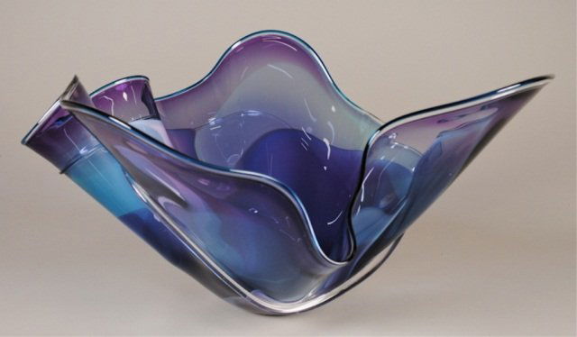 Free Form Art Glass Bowl Signed Susan Glass '95 : Lot 355
