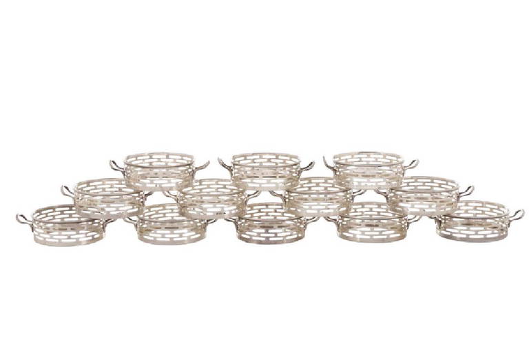 Set Of 12 Reed & Barton Sterling Bouillon Holders