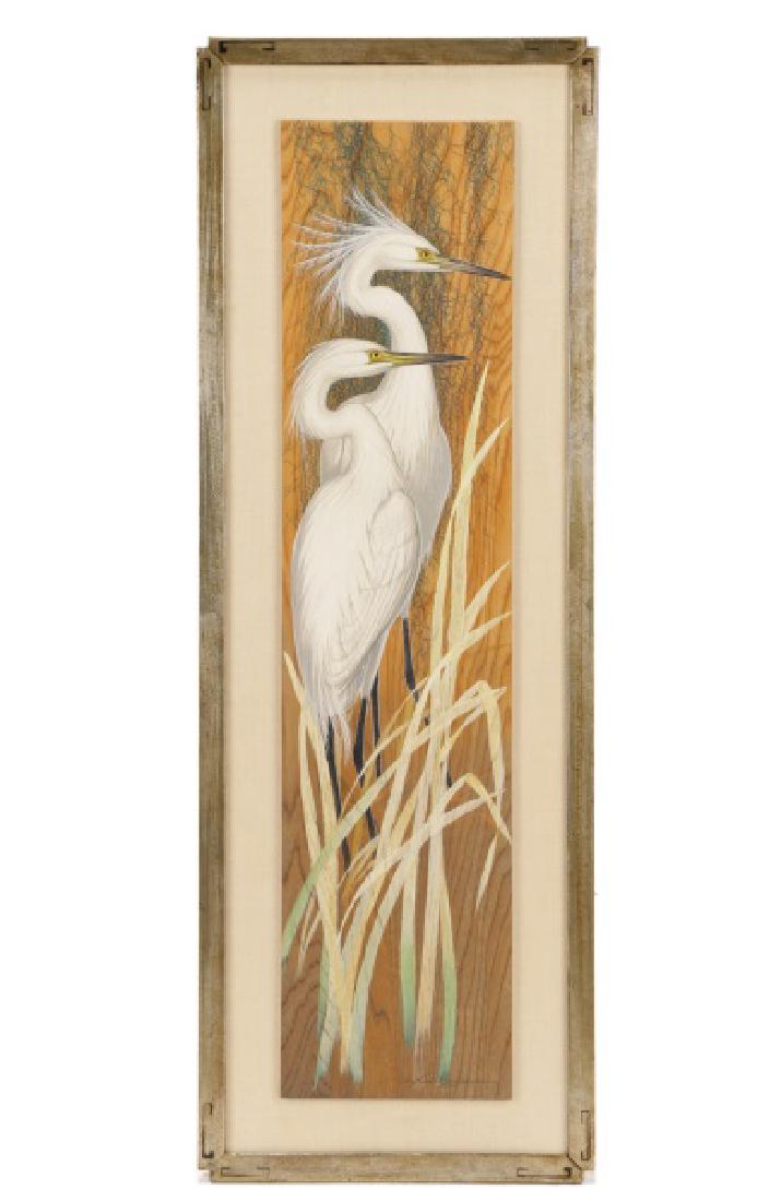 Menaboni, "Cranes", Oil on Nakora Wood, Signed - Jun 10, 2017 | Ahlers ...