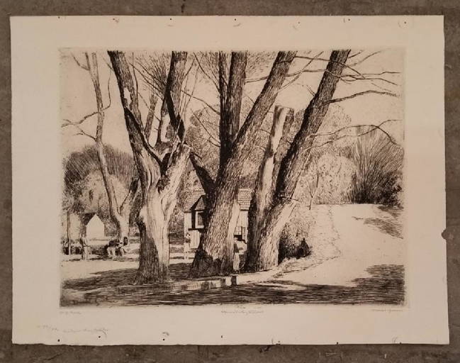 Daniel Garber "spring Valley Willows", Etching