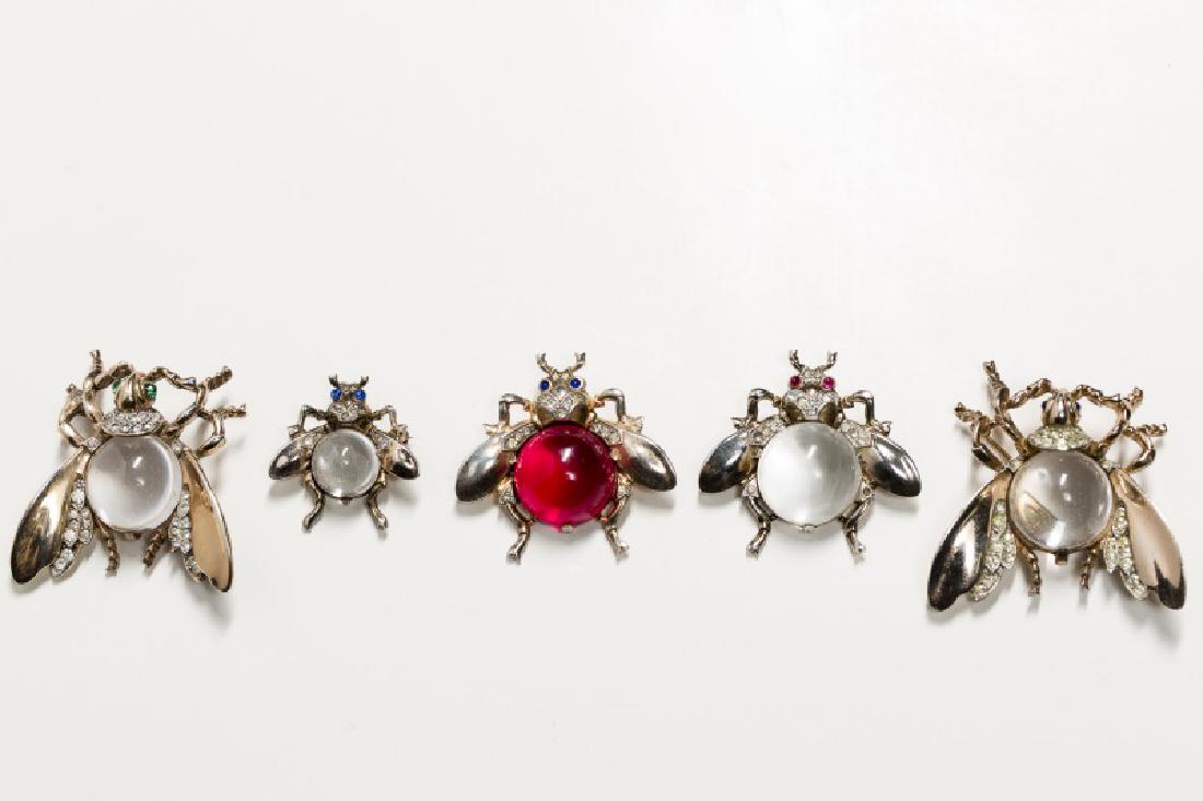 5 Trifari Jelly Belly Fly Pins