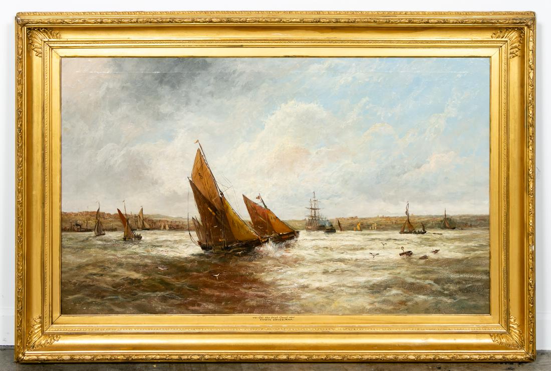 Edwin Hayes, Oil on Canvas Irish Maritime Scene