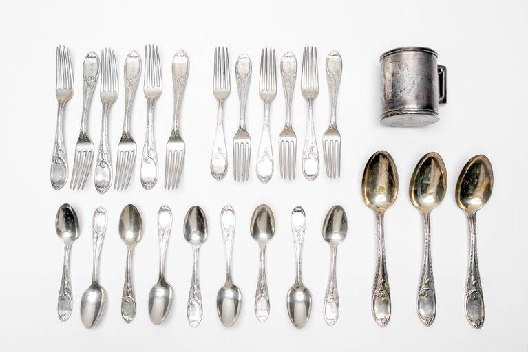 Georgia Coin Silver Flatware & Gorham Cup, 25 Pcs