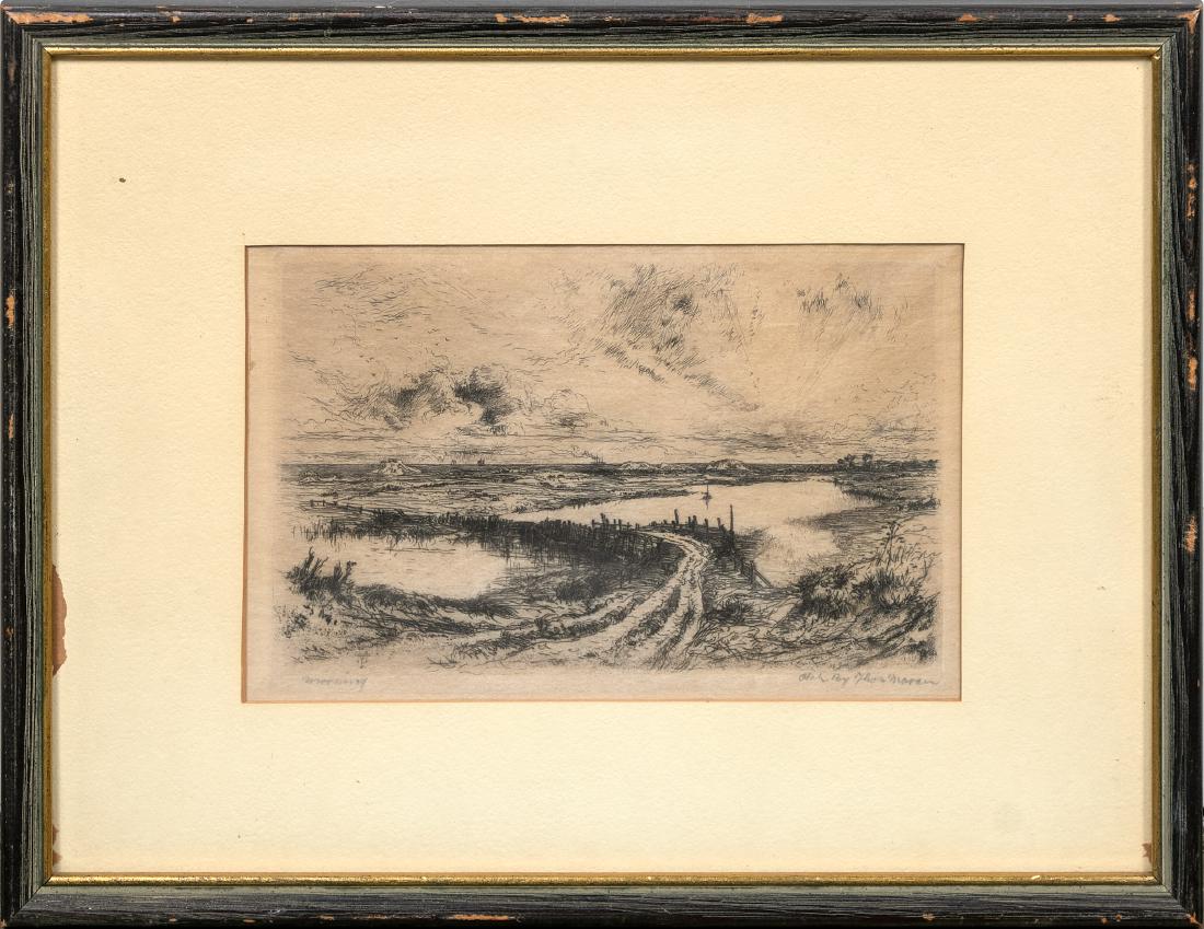 Thomas Moran Pencil Signed Etching, Morning - 1883