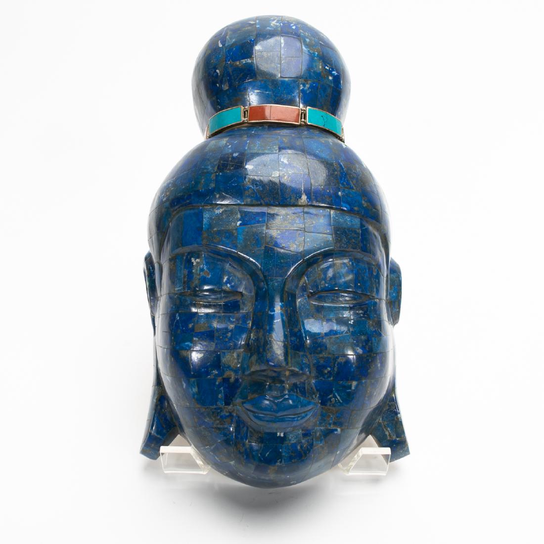 Tessellated Lapis Lazuli Buddha Head Wall Hanging