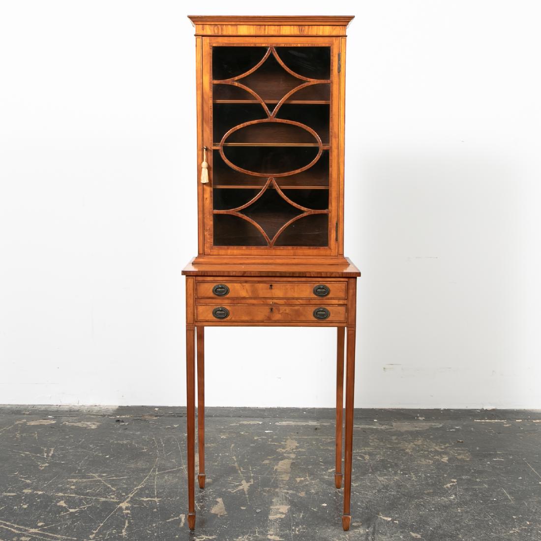 Edwardian Hepplewhite Style Vitrine on Stand