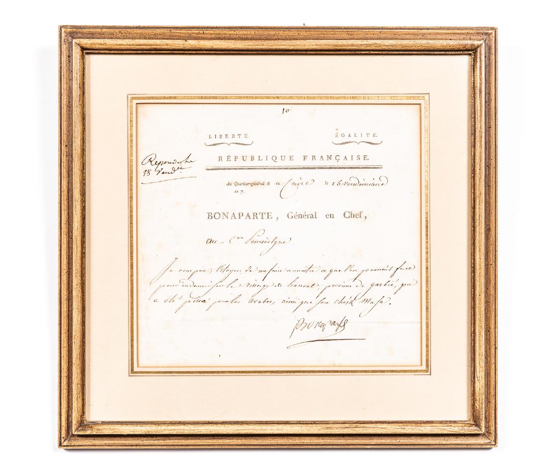 Framed Napoleon Bonaparte Signed Letter