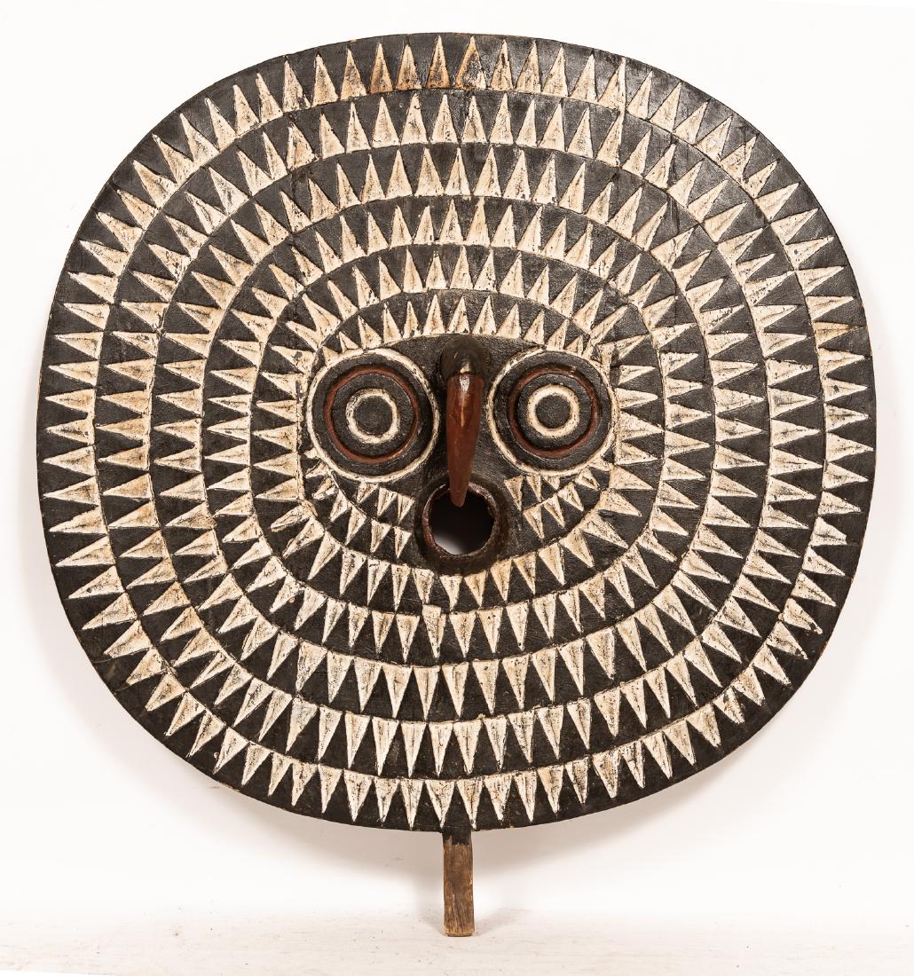 West African Round Polychrome Bwa Mask, Mali