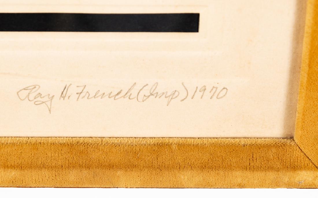 Ray H. French "Gold & Black" Empossed Print Signed