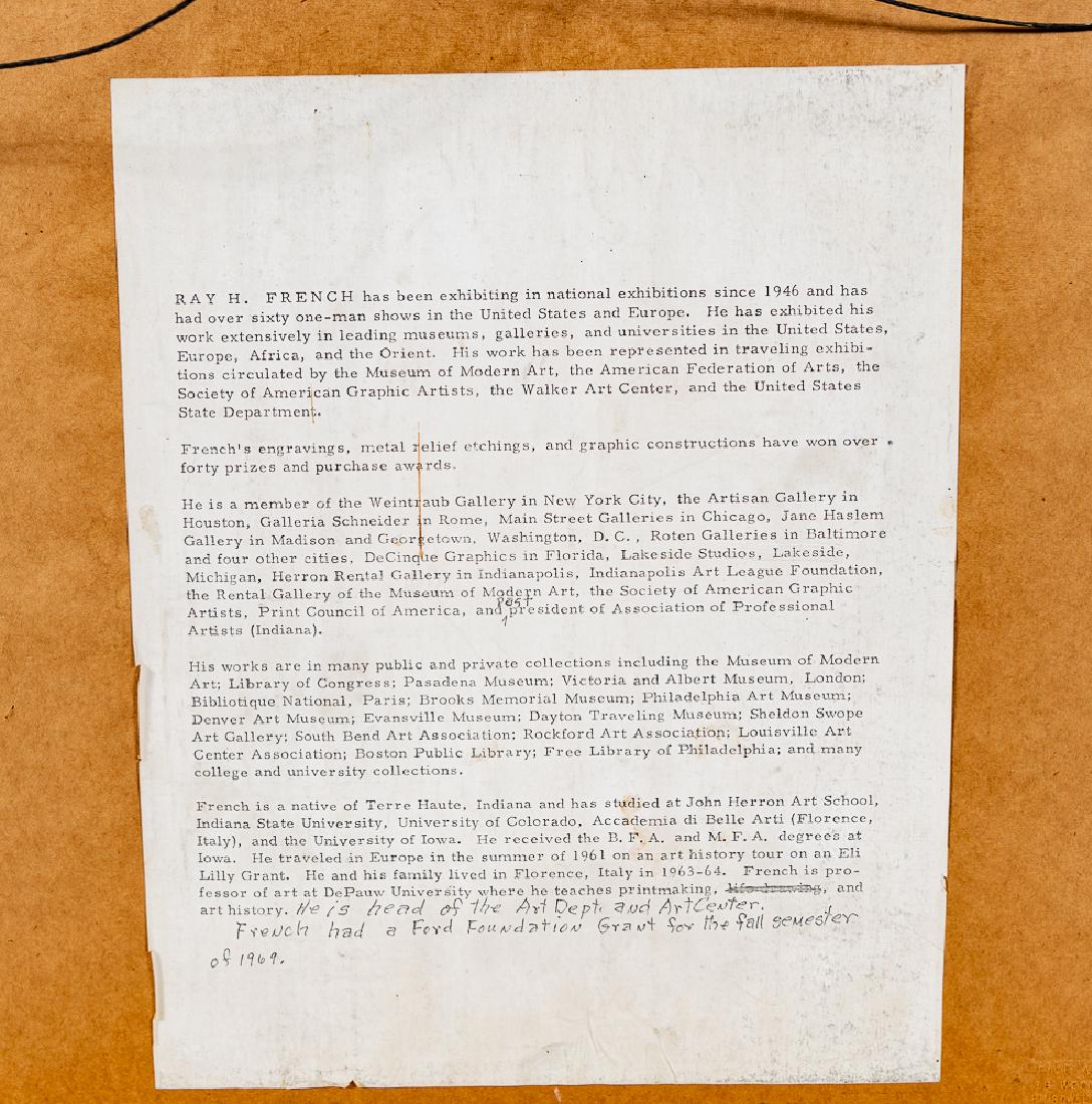 Ray H. French "Gold & Black" Empossed Print Signed