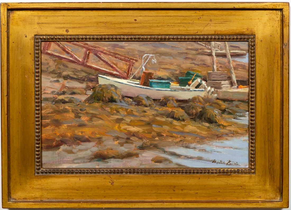 Mitch Billis Signed Oil on Board, Boat in Marsh - Apr 07, 2019 | Ahlers ...