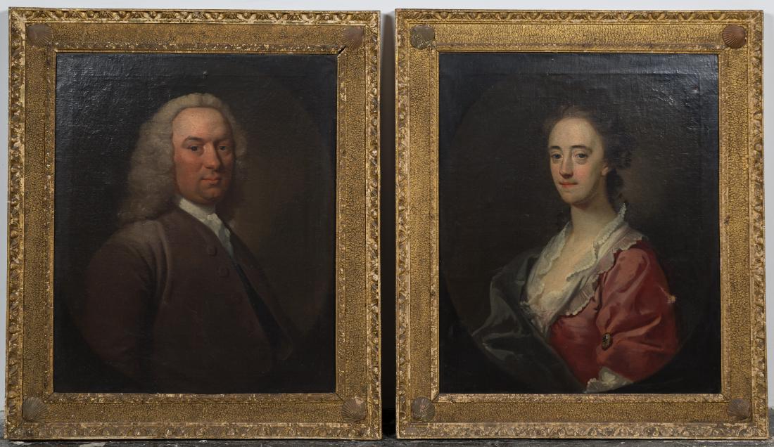 Pair, 18th C. Irish Portraits, Oil on Canvas