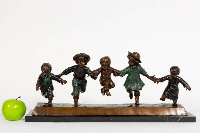 Raphael Peyre Bronze Sculpture Of Children