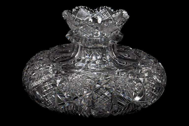 Libbey, "empress" Abp Cut Glass Bulbous Vase
